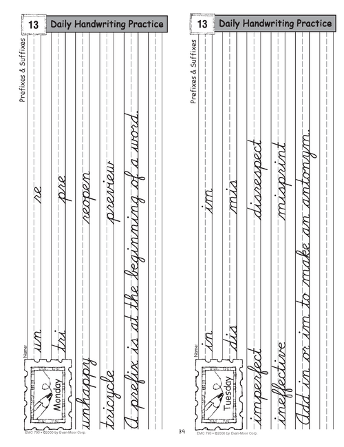 Daily Handwriting Practice, Contemporary Cursive: Weeks 13-24 ...