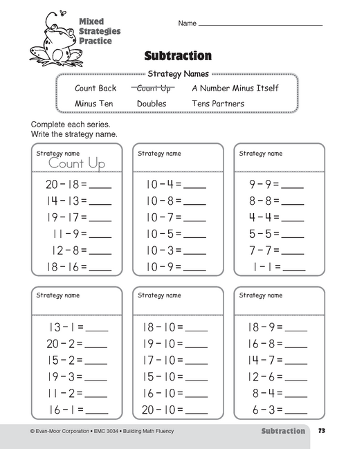 Building Math Fluency, Grade 2: Subtraction | Teacher Edition ...