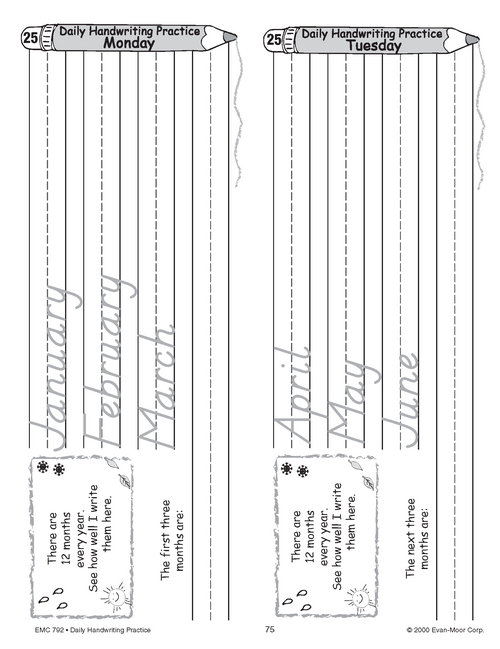 Daily Handwriting Practice, Modern Manuscript: Weeks 25-36 | Workbook ...