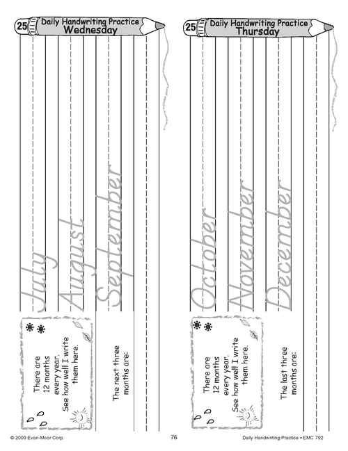 Daily Handwriting Practice, Modern Manuscript: Weeks 25-36 | Workbook ...