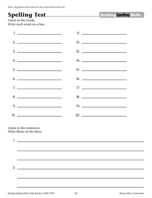 Building Spelling Skills, Grade 5: Weeks 21–30 | Workbook | Education.com
