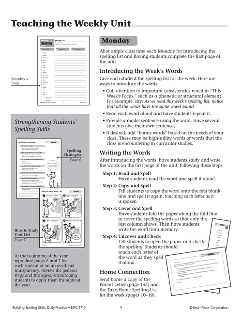 Building Spelling Skills, Grade 6: Weeks 11–20 | Workbook | Education.com