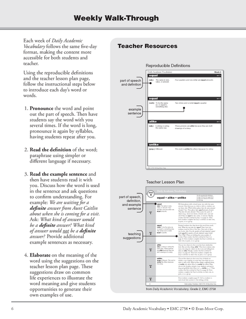 Daily Academic Vocabulary, Grade 2: Weeks 1–9 | Workbook | Education.com