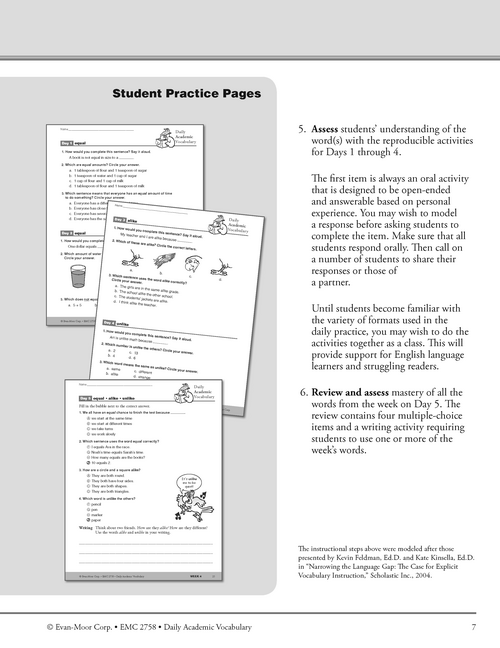 Daily Academic Vocabulary, Grade 2: Weeks 1–9 | Workbook | Education.com