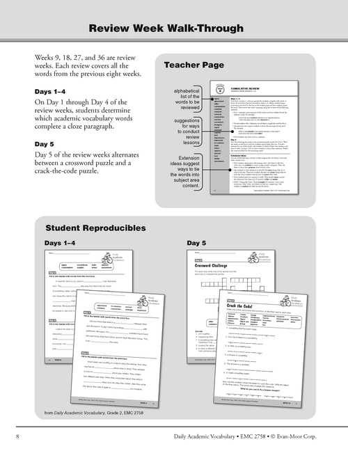 Daily Academic Vocabulary, Grade 2: Weeks 1–9 | Workbook | Education.com