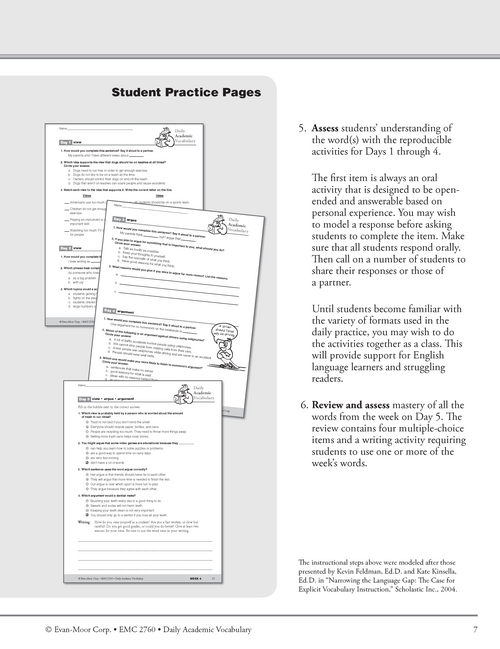 Daily Academic Vocabulary, Grade 4: Weeks 1–9 | Workbook | Education.com
