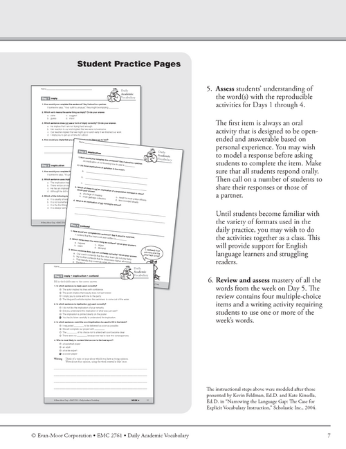 Daily Academic Vocabulary, Grade 5: Weeks 19–27 | Workbook | Education.com