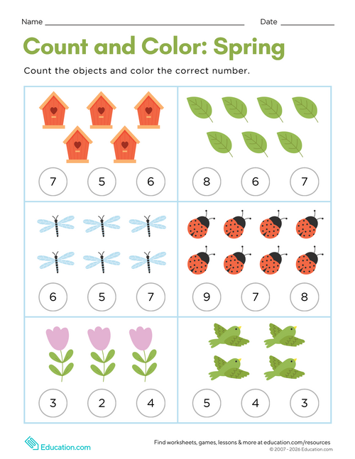 Pre-K Spring Break Packet | Workbook | Education.com