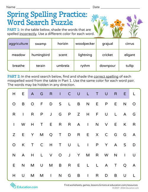 Fifth Grade Spring Break Packet | Workbook | Education.com