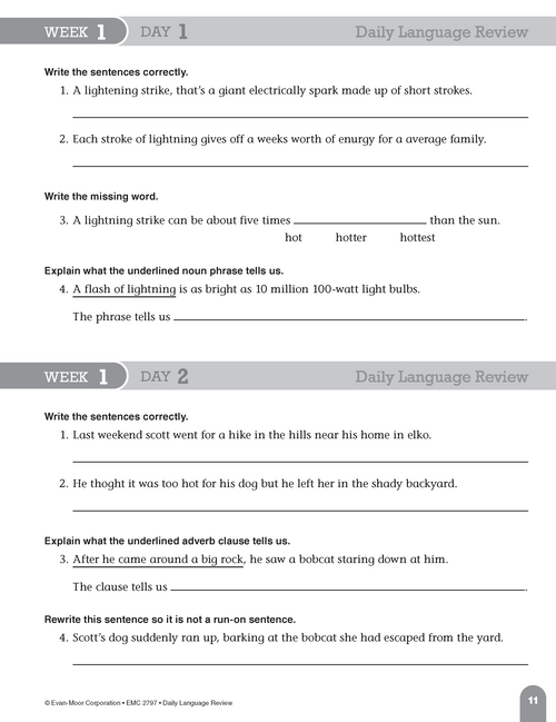 Daily Language Review, Grade 7: Weeks 1–12 | Workbook | Education.com