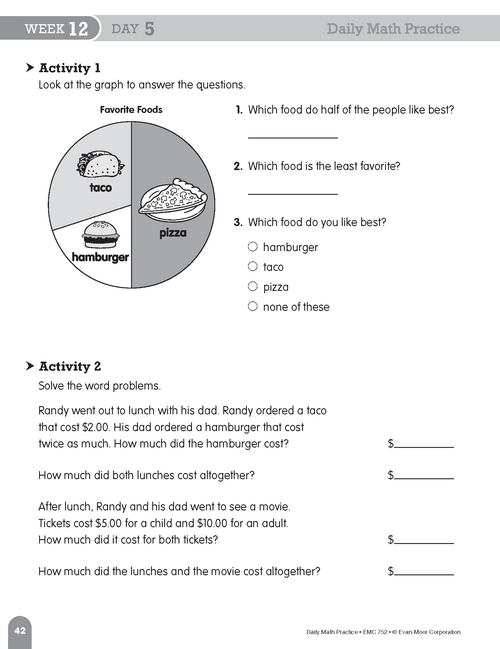 Daily Math Practice, Grade 3: Weeks 1–12 | Workbook | Education.com