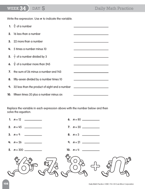 Daily Math Practice, Grade 6: Weeks 25–36 | Workbook | Education.com