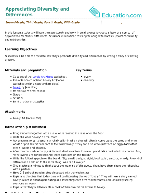 Understanding Cultural Differences | Activity | Education.com