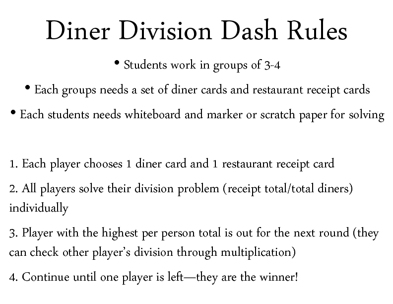 Diner Division | Lesson Plan | Education.com