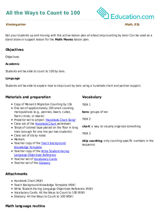 K.CC.A.1 Lesson Plans - Common Core Math