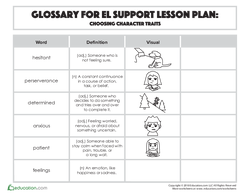 Choosing Character Traits | Lesson plan | Education.com