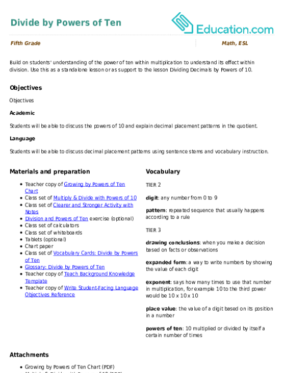 5.NBT.A.2 Lesson Plans - Common Core Math