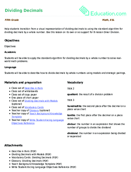 5.NBT.B.7 Lesson Plans - Common Core Math