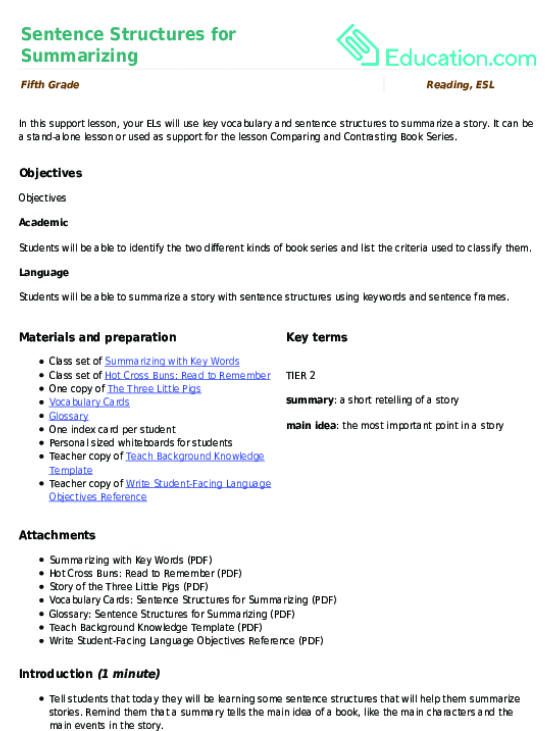 RL.5.2 Lesson Plans - Common Core ELA