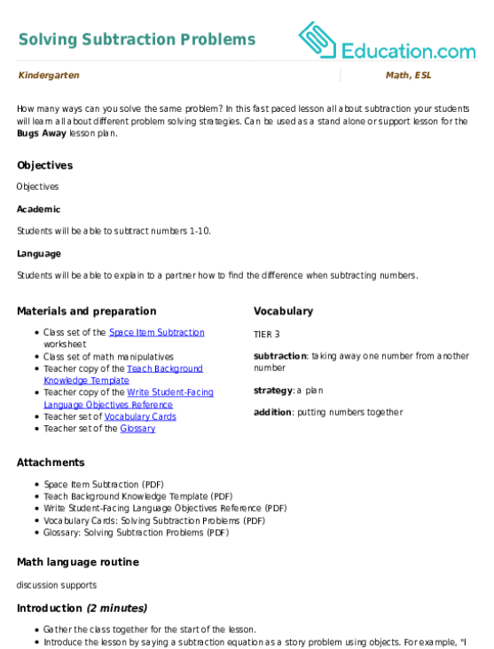 Problem Solved | Activity | Education.com