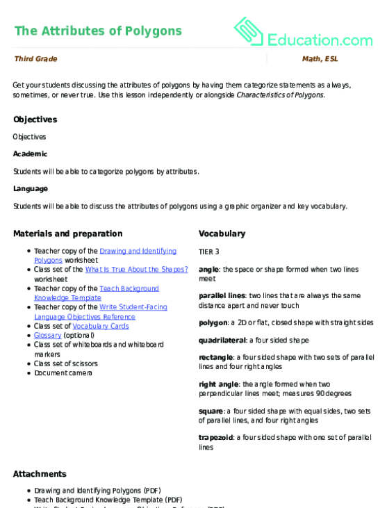 3.G.A.1 Lesson Plans - Common Core Math