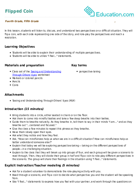 Flipped Coin | Lesson Plan | Education.com