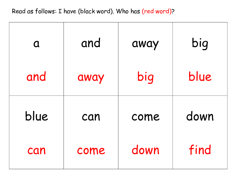 I Have, Who Has? Sight Word Practice | Lesson Plan | Education.com
