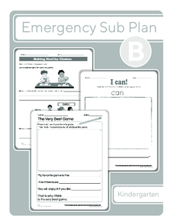 Kindergarten Daily Sub Plan Day 2 | Lesson plan | Education.com