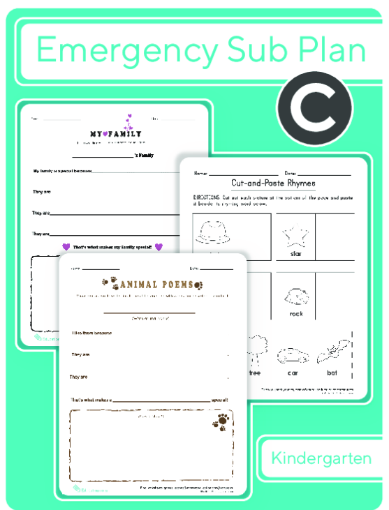 Kindergarten Daily Sub Plan C | Lesson Plan | Education.com