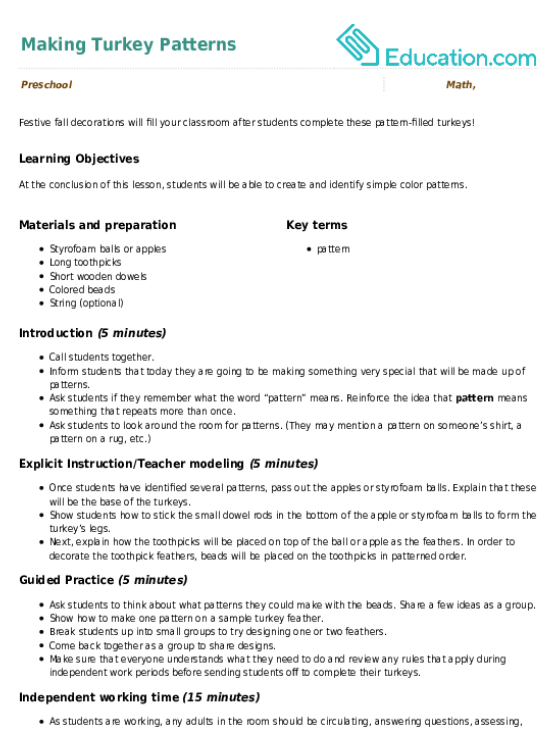 Handprint Turkey | Activity | Education.com