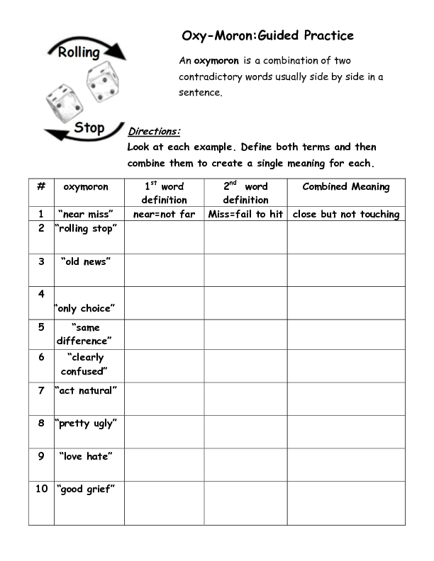 Oxymoron | Lesson Plan | Education.com