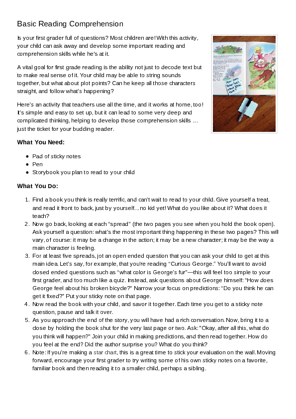 Questions for Comprehension | Lesson Plan | Education.com