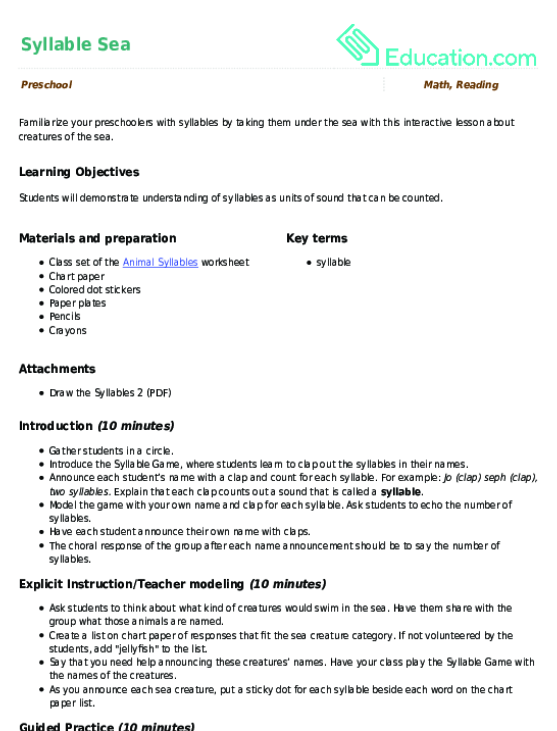 Play Syllable I Spy | Activity | Education.com