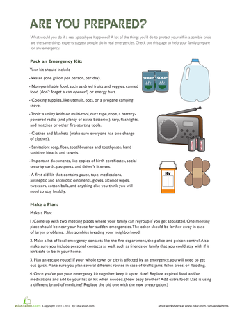 A Brain Break: Zombpocalypse | Workbook | Education.com
