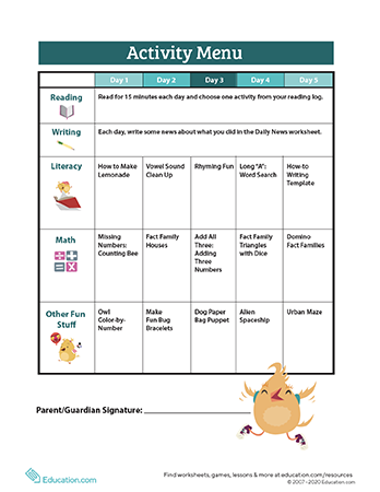 First Grade Independent Study Packet - Week 5 | Workbook | Education.com