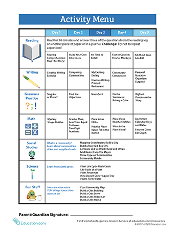 Second Grade Independent Study Packet - Week 3 | Workbook | Education.com