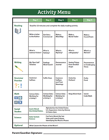 Fifth Grade Independent Study Packet - Week 4 | Workbook | Education.com