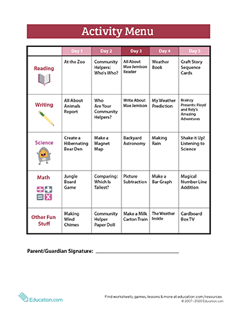 Kindergarten Independent Study Packet - Week 6 | Workbook | Education.com