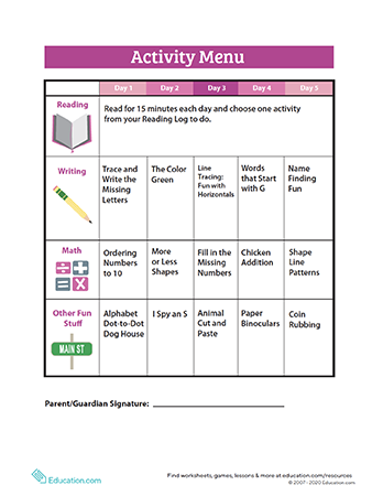 Preschool Independent Study Packet - Week 2 | Workbook | Education.com