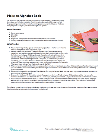 Preschool Independent Study Packet - Week 4 | Workbook | Education.com