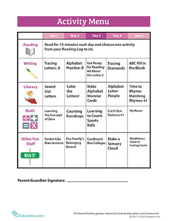 Preschool Independent Study Packet - Week 4 | Workbook | Education.com