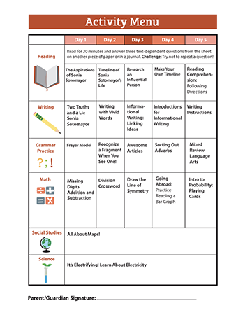 Fourth Grade Independent Study Packet - Week 2 | Workbook | Education.com