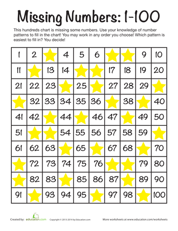 Navigating Numbers 1-100 | Workbook | Education.com