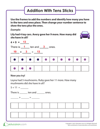 Ones and Tens Add Up | Workbook | Education.com