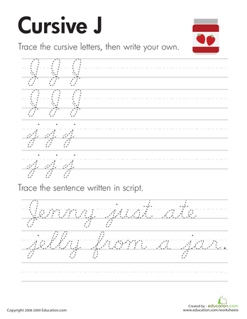 Penmanship Practice: Cursive | Workbook | Education.com