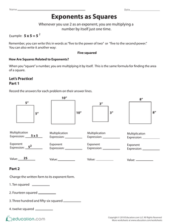 Power Play: Exponents and Equations | Workbook | Education.com