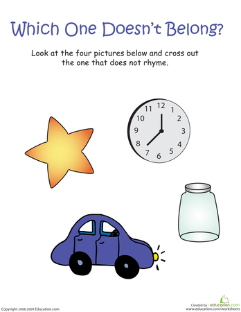 Rhyming and Word Families | Workbook | Education.com