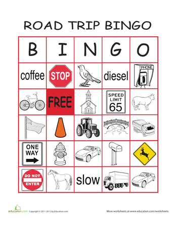 Road Trip Games | Workbook | Education.com