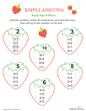 Tasty Addition Practice | Workbook | Education.com