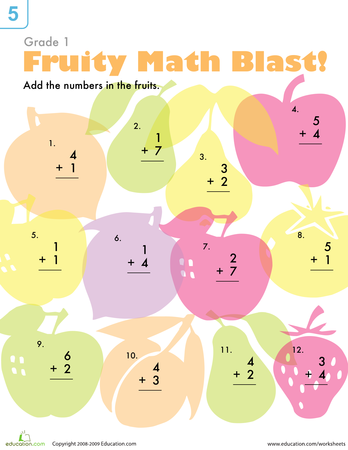 Tasty Addition Practice | Workbook | Education.com